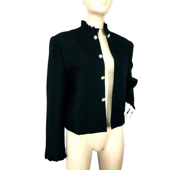 Vintage | Jackets & Coats | Vintage 7s Cest Simone Black Wool Jacket ...